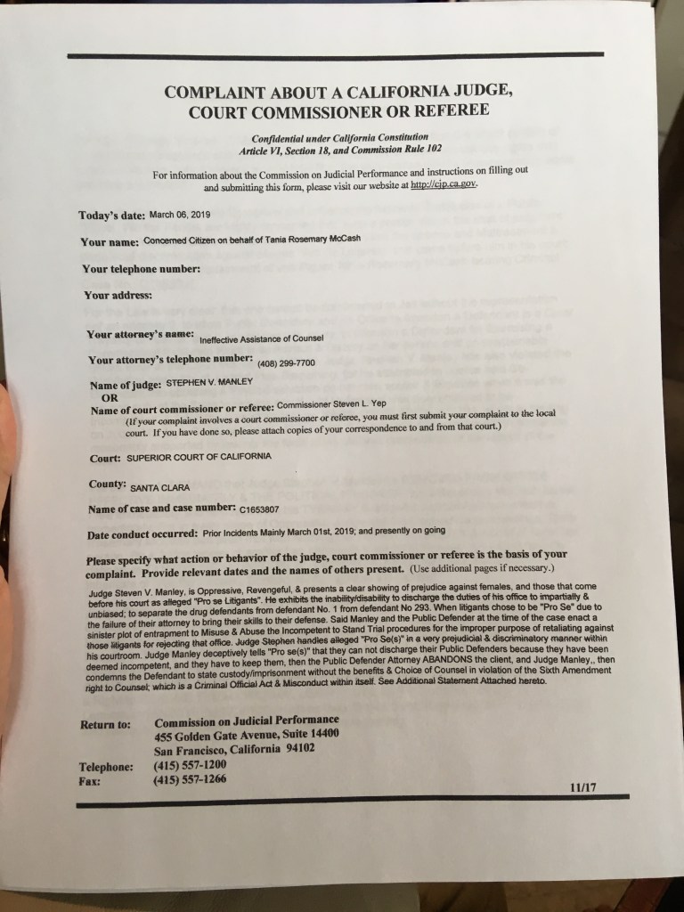Fill Out & Send this Form Against Abusive Judge Stephen V. Manley ...
